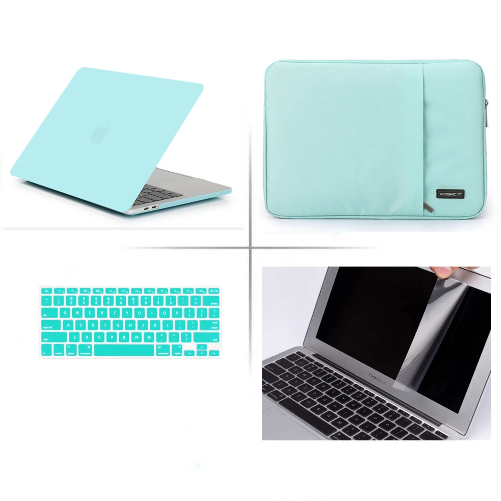 4in1 Matte Hard case+laptop sleeve bag+keyboard cover LCD For New Apple ...
