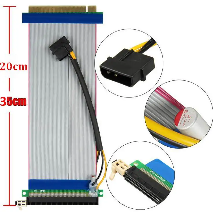 Riser PCI E x16 pcie pci Express 16X to 16x Riser Extender Card with ...