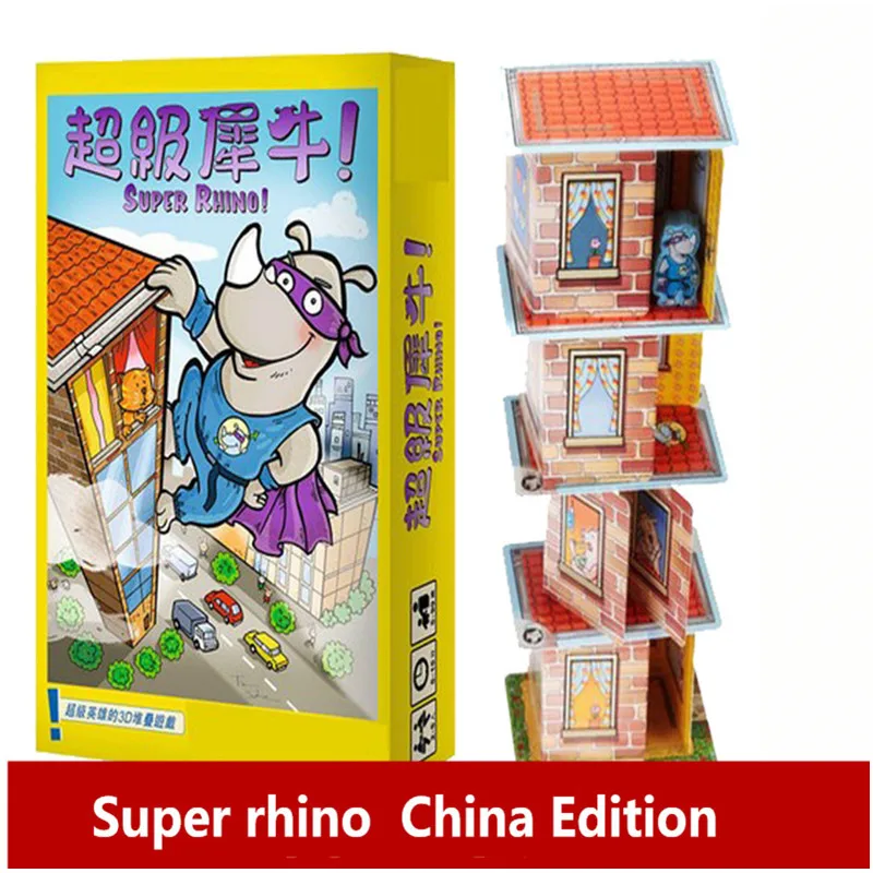 Super Rhino Board Game 2-5 Players Funny Cards Games High Quality Paper ...