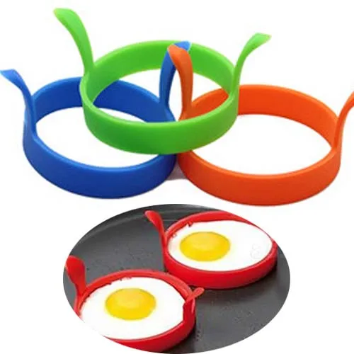 1PC Round Shape Creative Silicone Omelette Shaper Egg Fried Frying ...