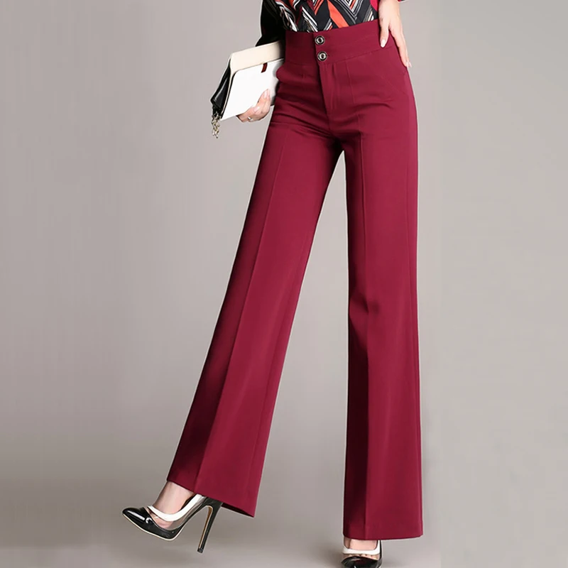 2017 Autumn New Women Elegant Slim Pants Solid Color High Waist