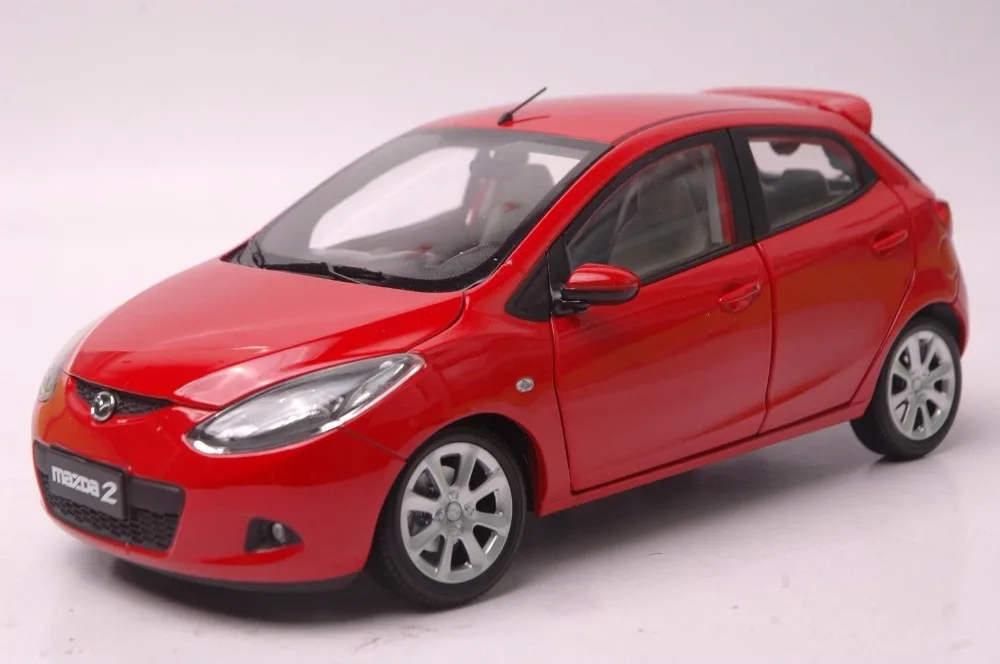 1:18 Diecast Model for Mazda 2 Red Hatchback Alloy Toy Car Miniature ...