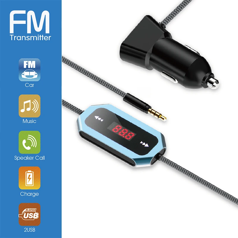 New-Dual-USB-Charger-FM-Transmitter-Car-Stereo-Hands-free-Call-Audio ...