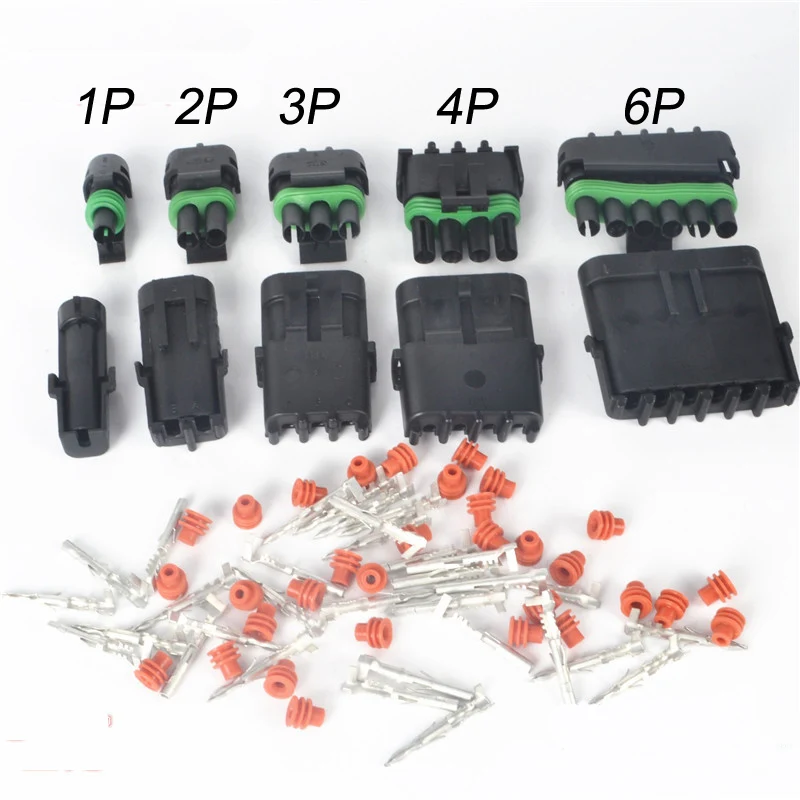 1-set-1-2-3-4-6Pin-Weather-pack-Weatherpack-auto-Waterproof-Electrical ...