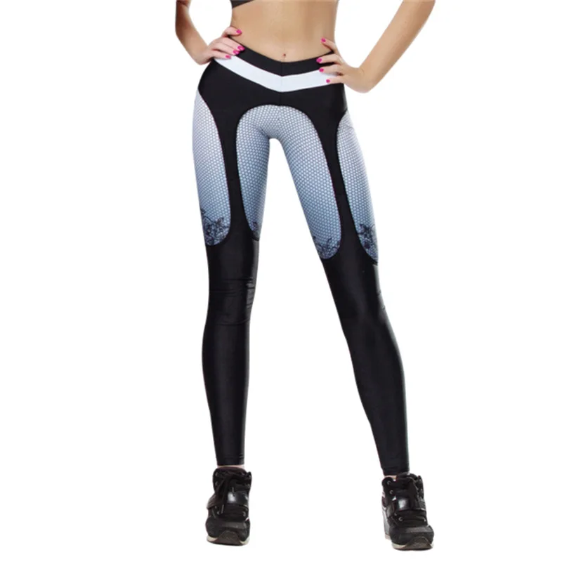 2018 Spring Fashion Knitted Straps Patchwork Women Fitness Leggings ...