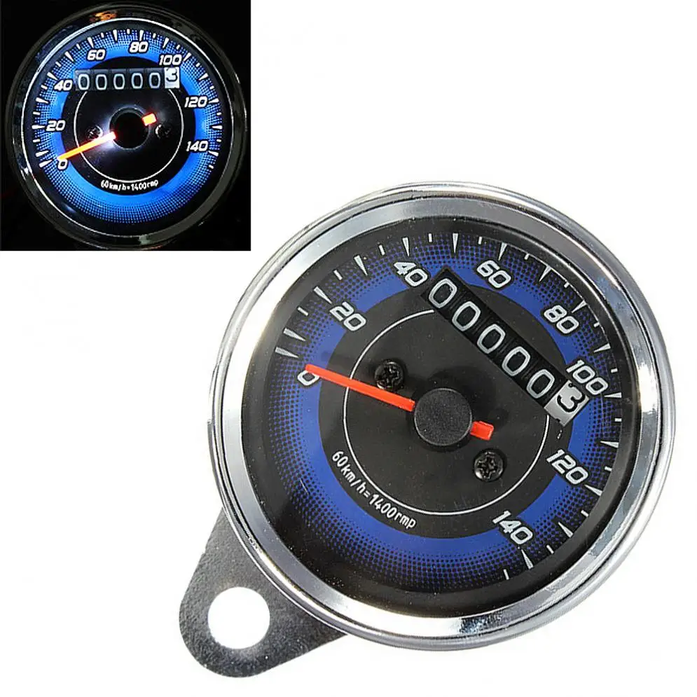 Waterproof Motorcycle Speedometer Meter Double Color LED Light Odometer ...