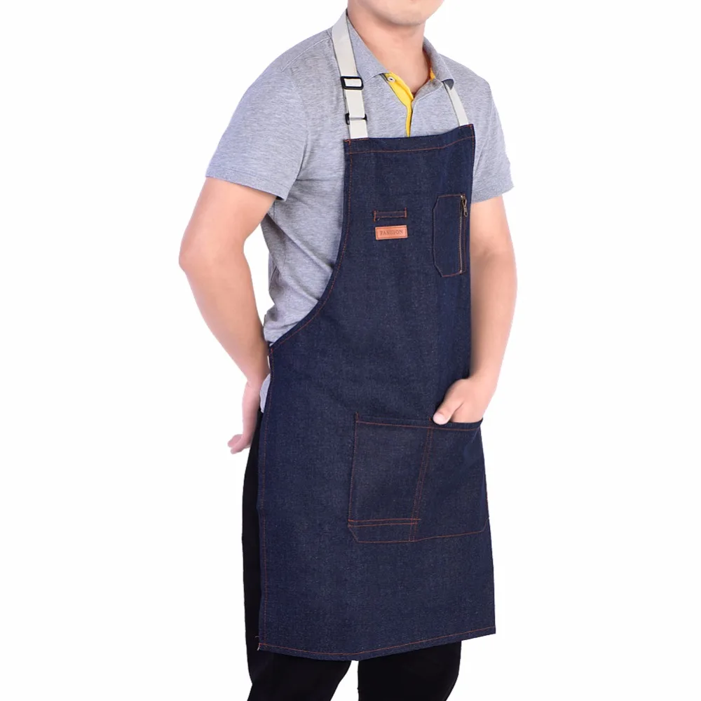Durable Denim Cloth Apron for Home Cooking Gardening Baking Restaurant ...