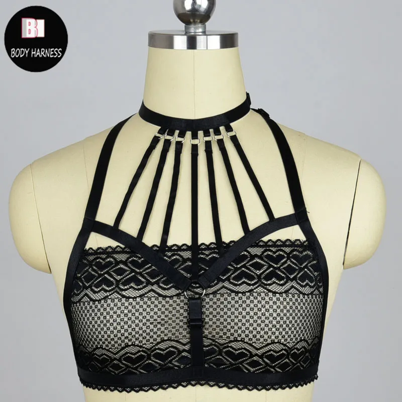 Body-Cage-Bra-Black-Harajuku-Gothic-Lace-Sheer-Bra-Harness-Adjustable ...