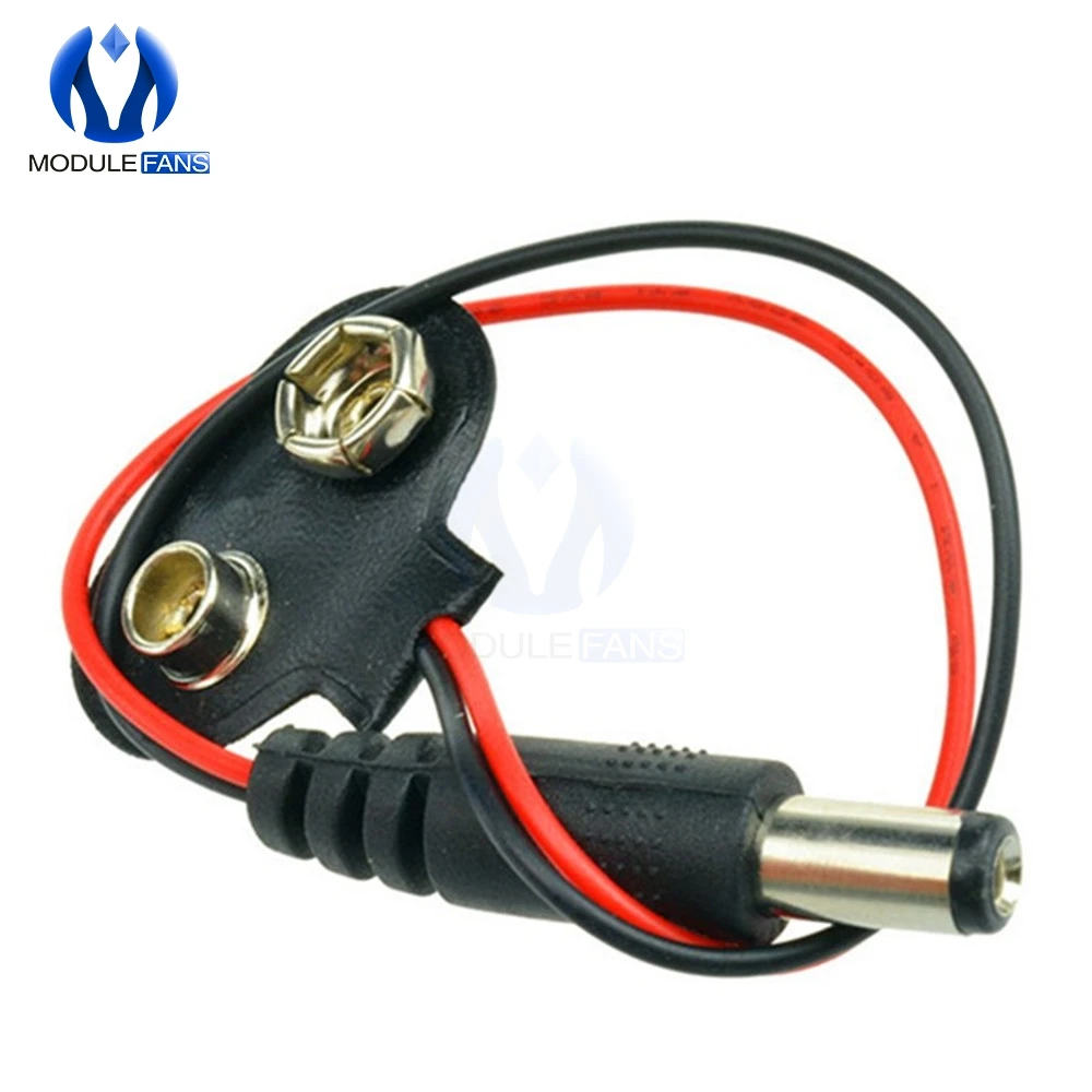 【KAMDSS015】5PCS Experimental 9V Battery Snap Power Cable to DC 9V Clip ...