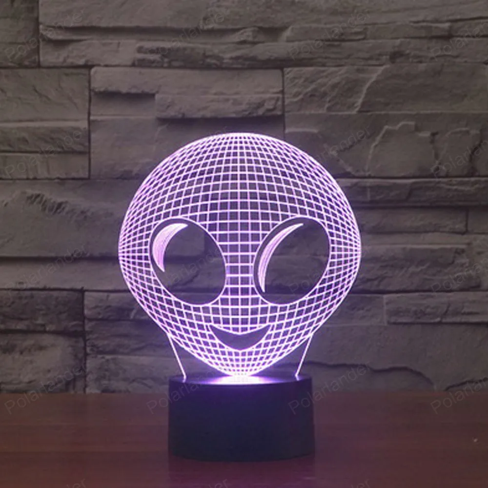 3d lights touch USB LED Creative 7 colors Alien atmosphere table lamp ...