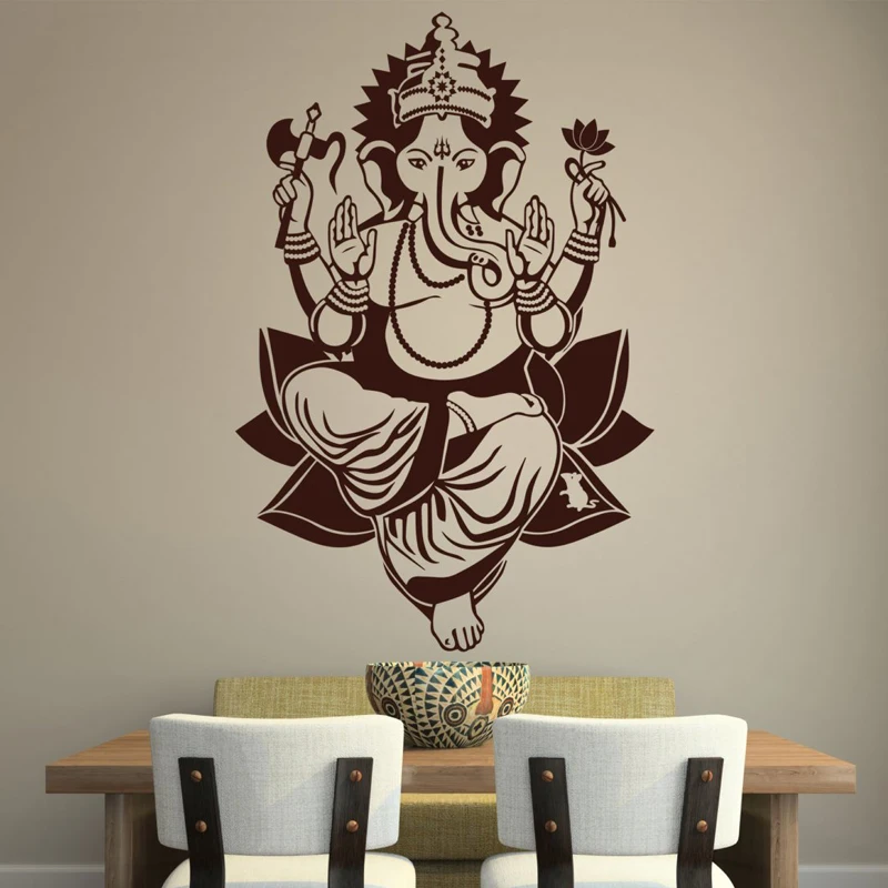 Lord Ganesh Wall Sticker Lord Ganapati Vinyl Hindu God Elephant Decal ...