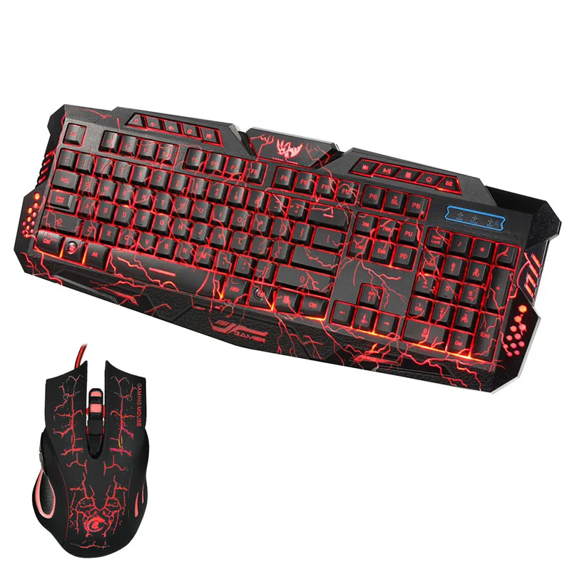 מוצר - LED Gaming Wire 2.4G keyboard And Mouse Set to For Computer ...