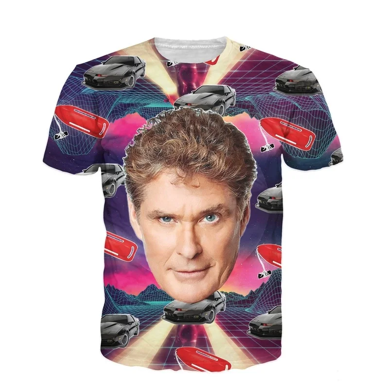 Fashion Hip Hop Men Women 3D T Shirt David Hasselhoff T Shirt 80s The ...