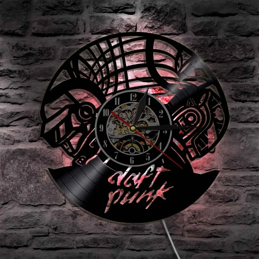 Draft Punk Band Vinyl Clock Led Lighting Color Changing Wall Light ...