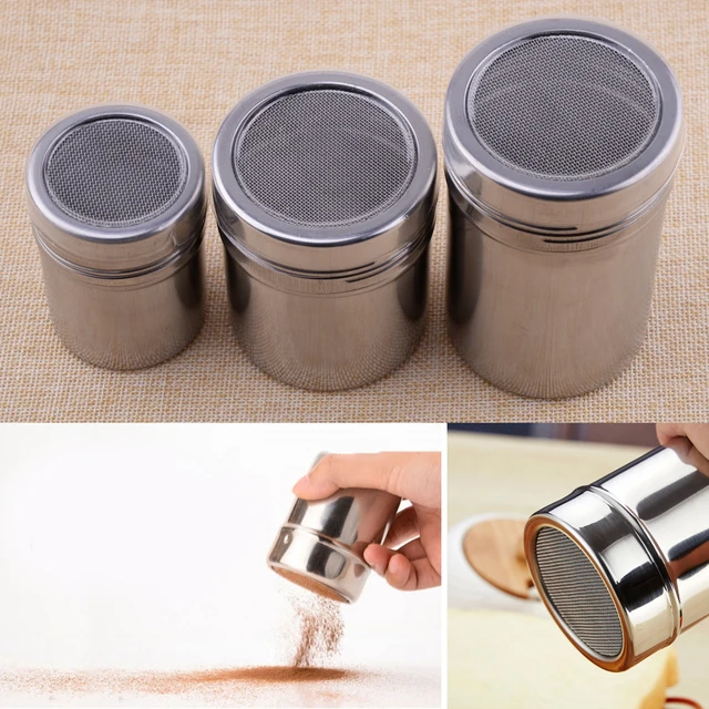 New Stainless Steel Mesh Flour Sifter Icing Sugar Dredger Chocolate ...