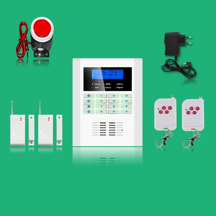 LCD screen PSTN+ GSM alarm system home security GSM alarm system Quad ...