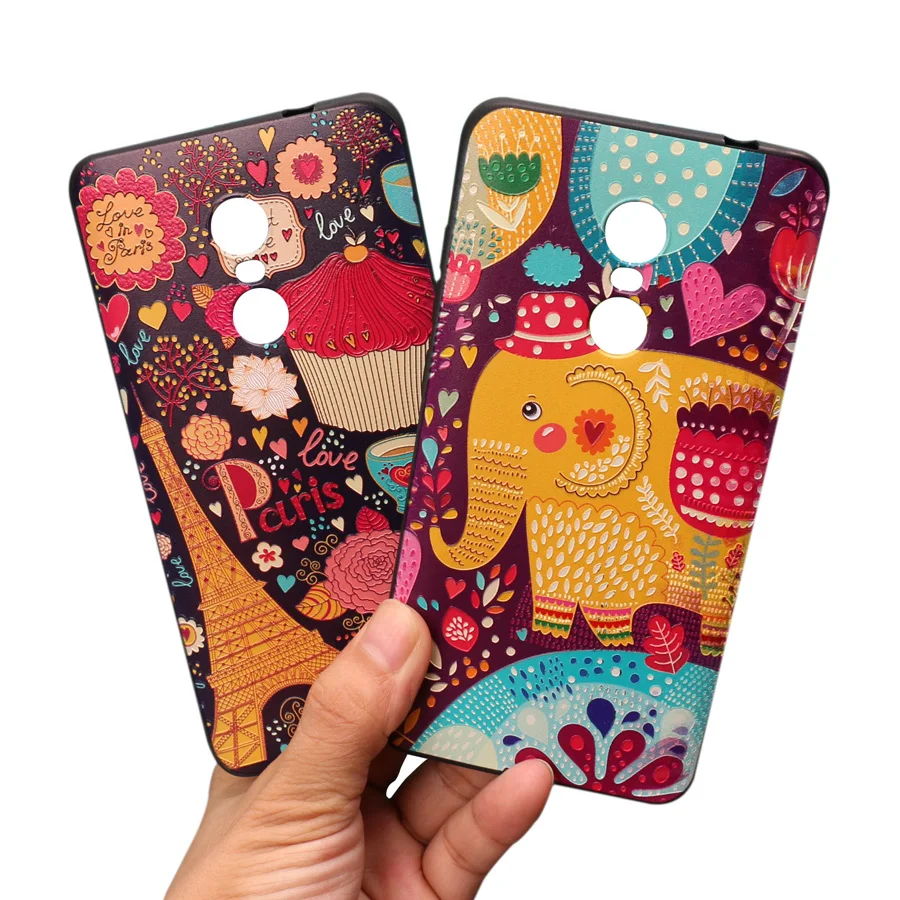 For Xiaomi Redmi Note 4 Case Flip TPU Soft Silicon Printing Drawing ...