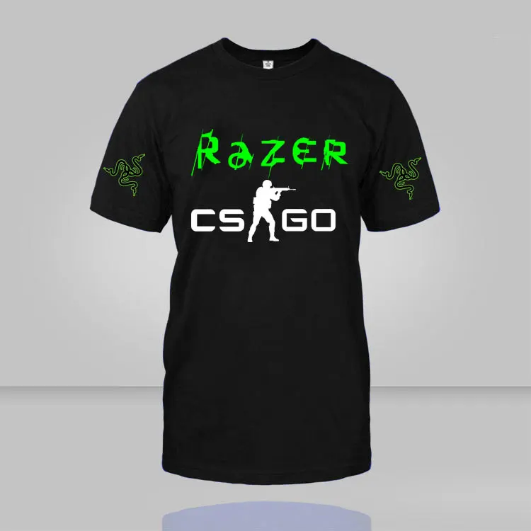 Free shipping CS Counter Strike CSGO Razer Print Gaming T Shirt Men ...