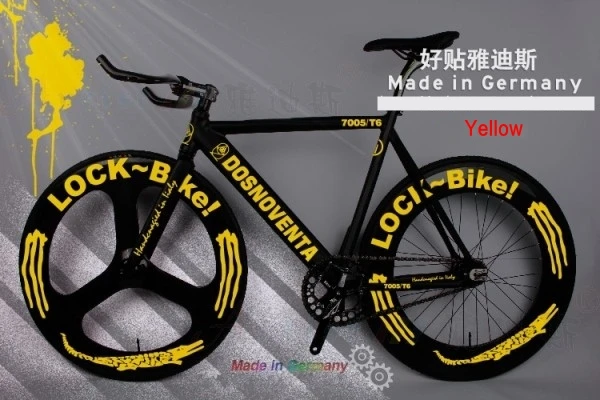 2wheels Lock Bike Wheel Reflective Stickers Fixed Gear Wheelset Rims ...