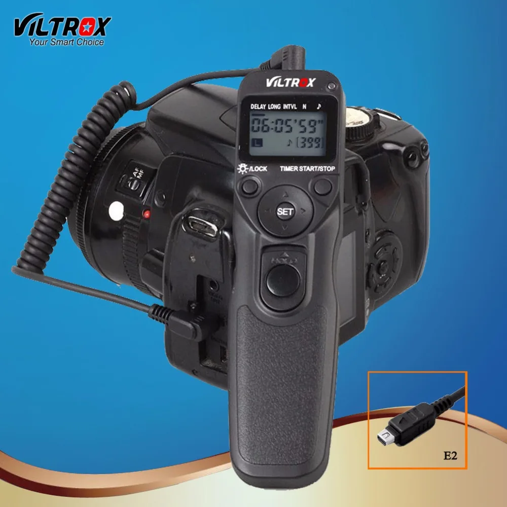 Viltrox MC E2 LCD Camera Timer Shutter Release Remote Control Wire for Camera Olympus E410 E420 ...