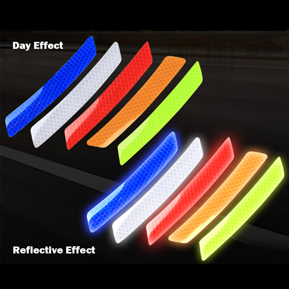 Universal 2PCS Outdoor Car Wheel Trims Reflective Warning Sticker ...