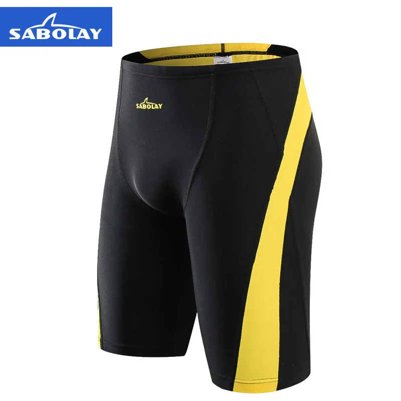 Men Professional Swimming Trunks Half Length Swimwear Competition Swim ...
