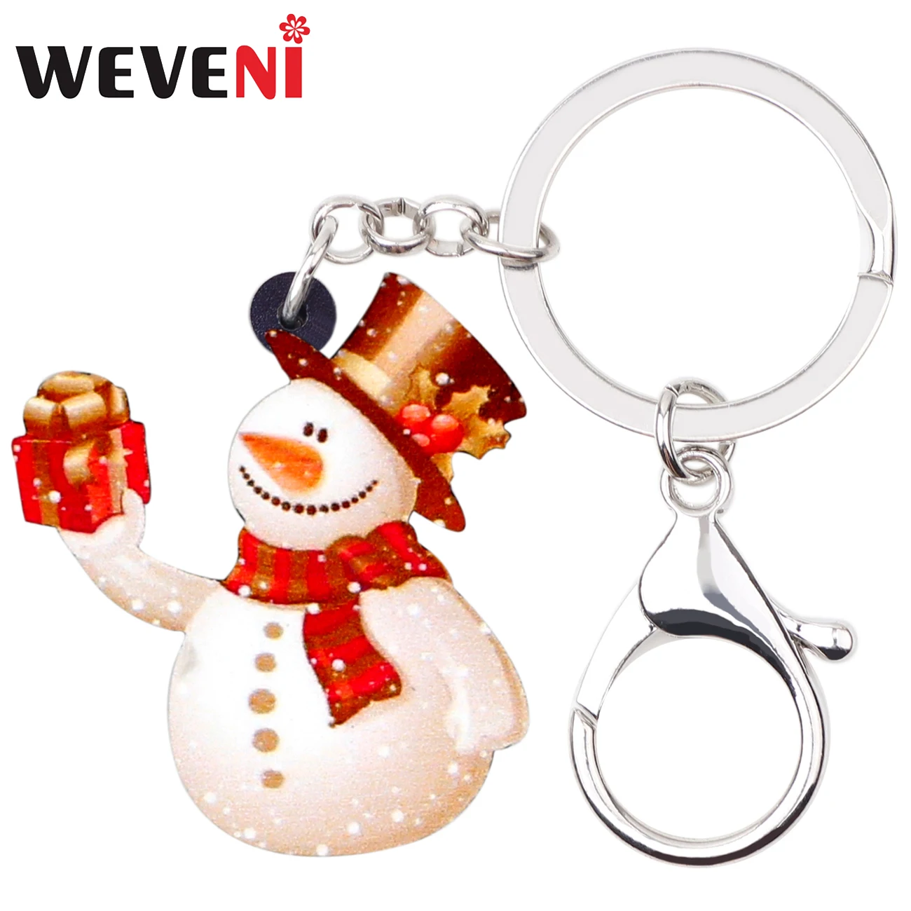 WEVENI Acrylic Christmas Snowman Key Chains Keychain Xmas Party Gift ...