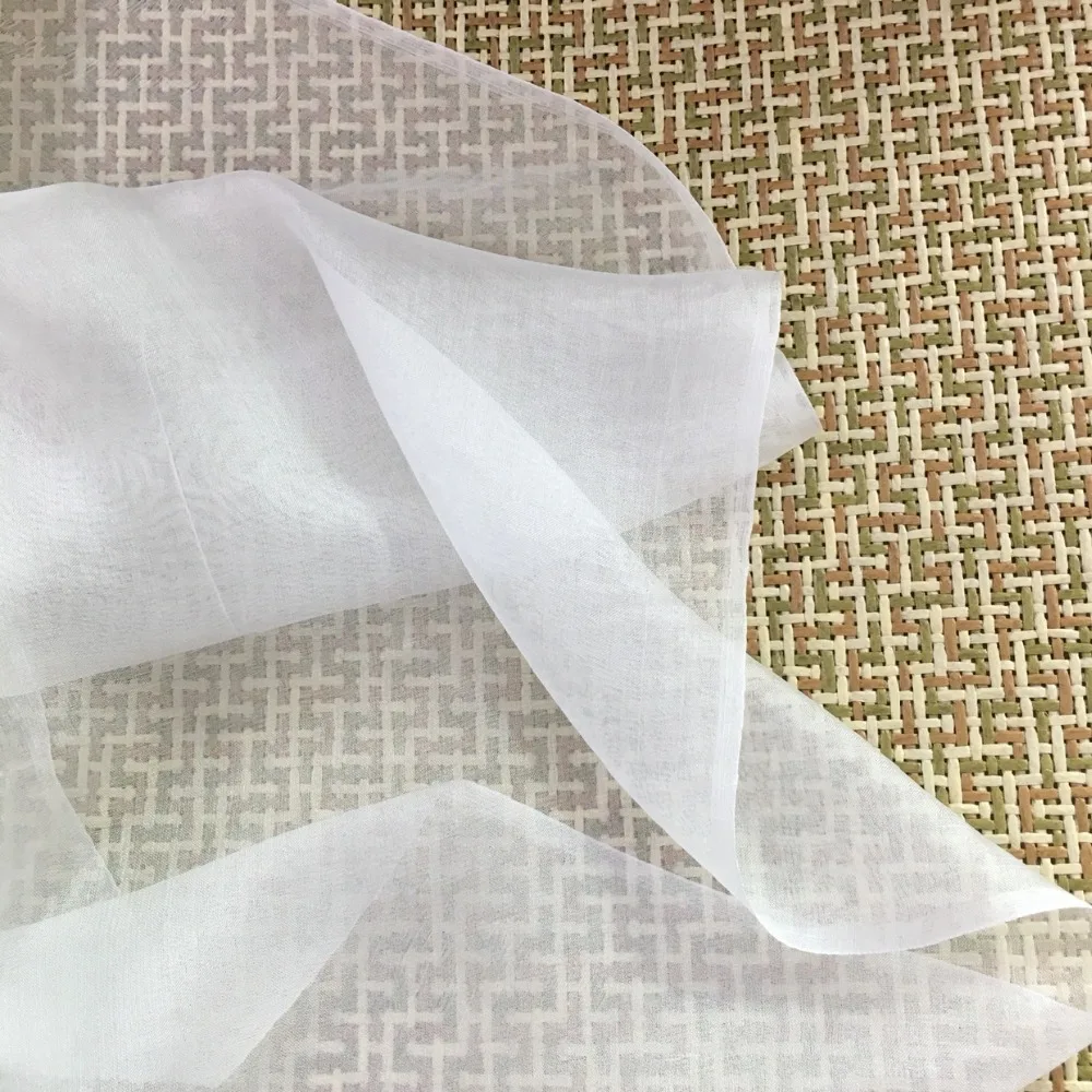 Thin Silk Fabric Tulle Thin Georgette Chiffon Fabric Color White Width