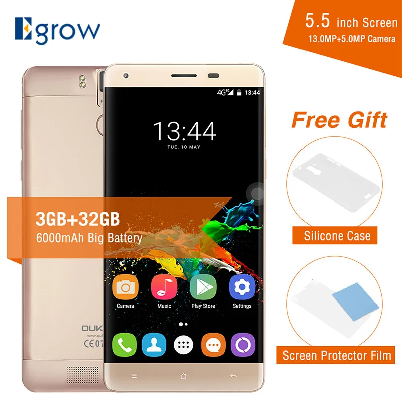 Original Oukitel K6000 Pro 5.5" 6000mah Octa Core Cell Phones Mtk6753 ...