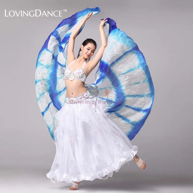 2017 Woman 100% Silk Belly Dance Stage Performance isis Wings Dance Scarf Viel Dancing ...