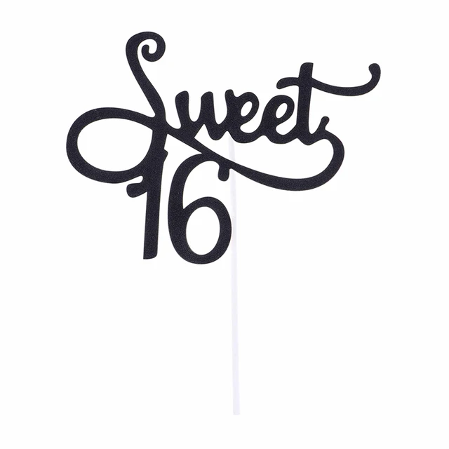 Sweet 16 Cake Topper/Letters Printed Satin Sash/Letters Rose Heart ...