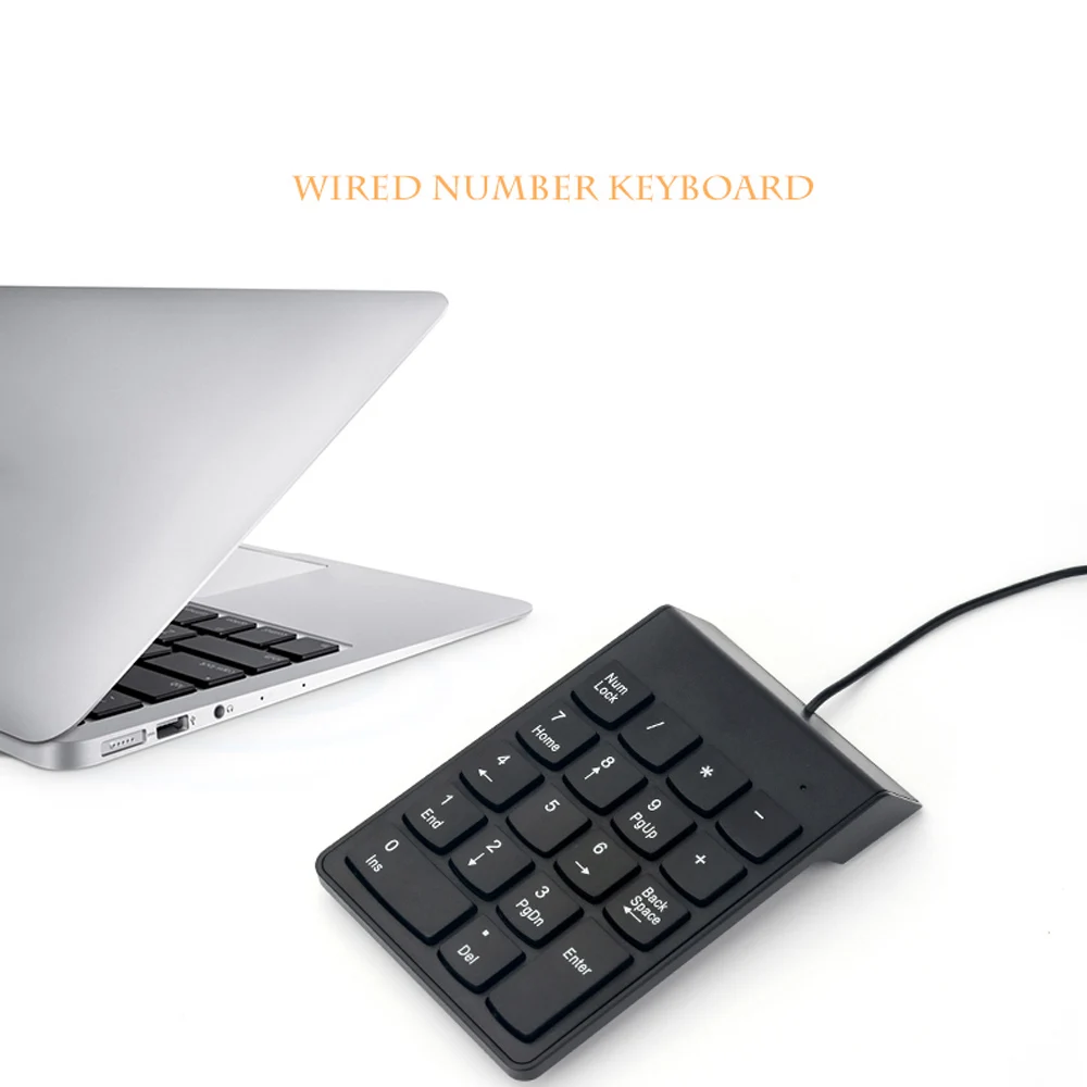 Wired Usb Numeric Keypad Slim Mini Number Pad Digital Keyboard 18 Keys