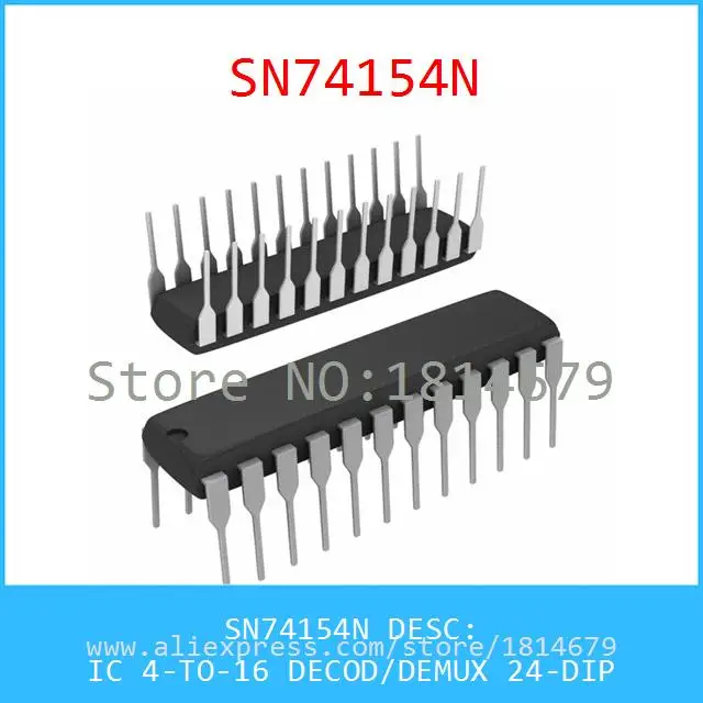 Free Shipping 1PCS/lot SN74154N IC 4 TO 16 DECOD/DEMUX 24 DIP 74154 ...