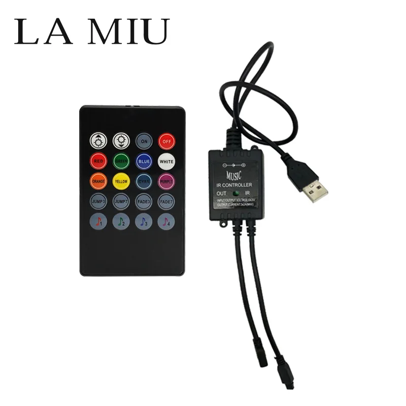 20-key-LED-RGB-Music-controller-IR-RF-USB-RGB-Controller-5V-USB-Sound ...