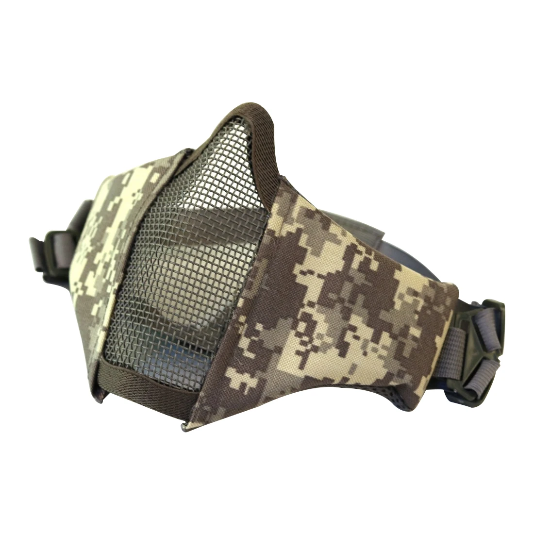 Halloween Hot Airsoft Mask Half Lower Face Metal Steel Net Mesh Mask ...