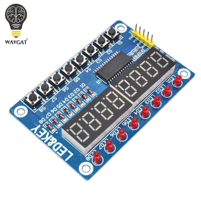 TM1638 Module Key Display For AVR Arduino New 8-Bit Digital LED Tube 8 ...