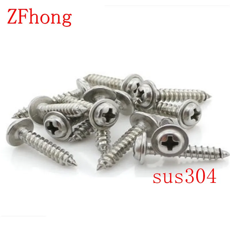 100pcs M1.7X4/5/6/8/10 Stainless steel phillips round washer head self ...
