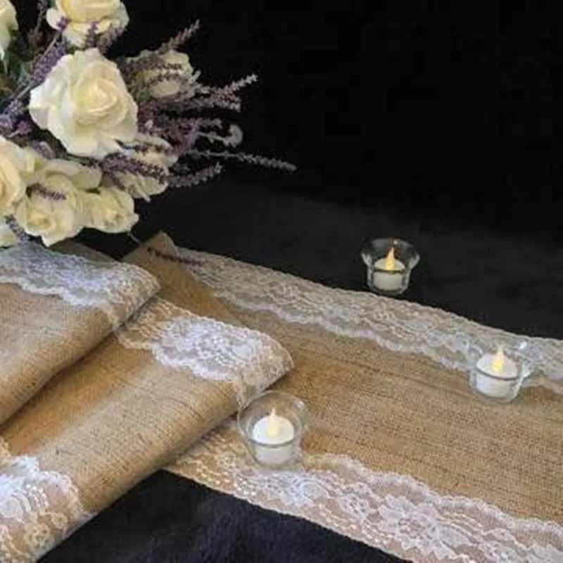 275-35cm-Burlap-Ivory-Lace-Hessian-Table-Runner-Jute-Country-Wedding ...