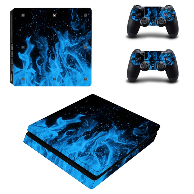 Blue Fire Protective Decal Cover For Sony Ps4 Slim Playstation 4 Slim ...