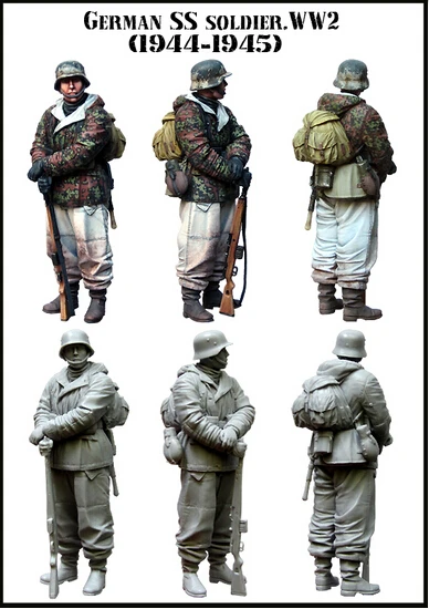 New Unassembled 1/35 WW2 German SS soldier war Figure Resin Kit DIY ...