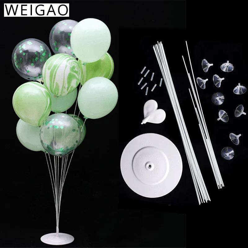 WEIGAO Wedding Decoration 11 Tubes Clear Balloon Stick with Base ...