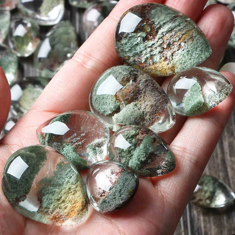 5pcs Natural Quartz Crystal Green Ghost Phantom Crystal Stone Reiki ...