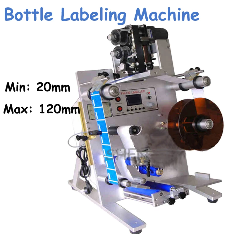 220v Semi-automatic Labeling Machine Double-label Stickers Round Bottle ...