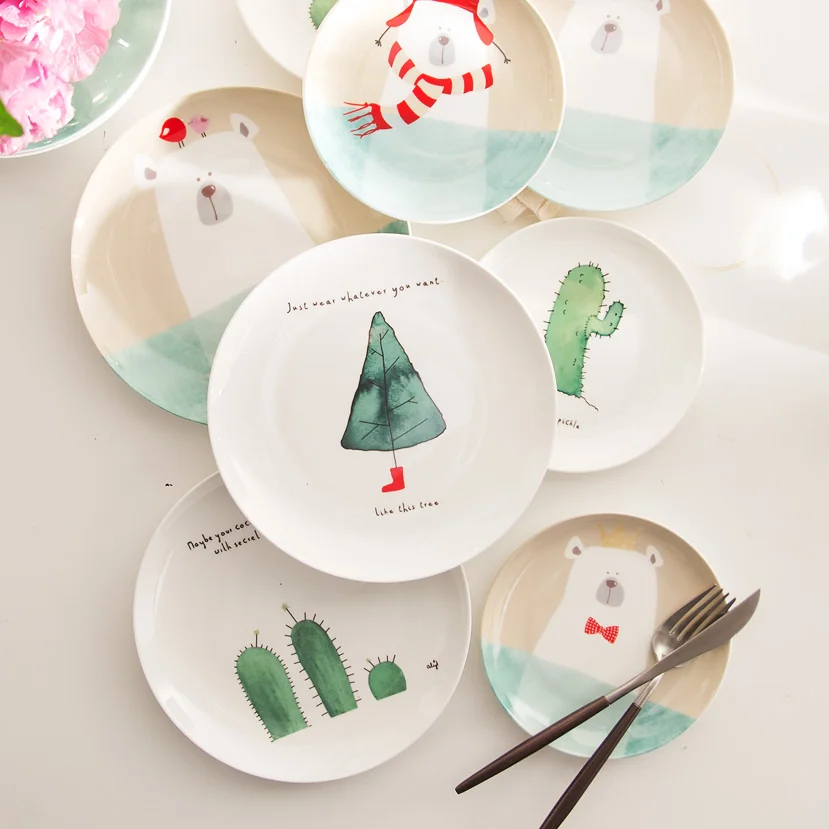 Creative Cute dishes dish Dishwas Western style dish Kitchen Tableware ...