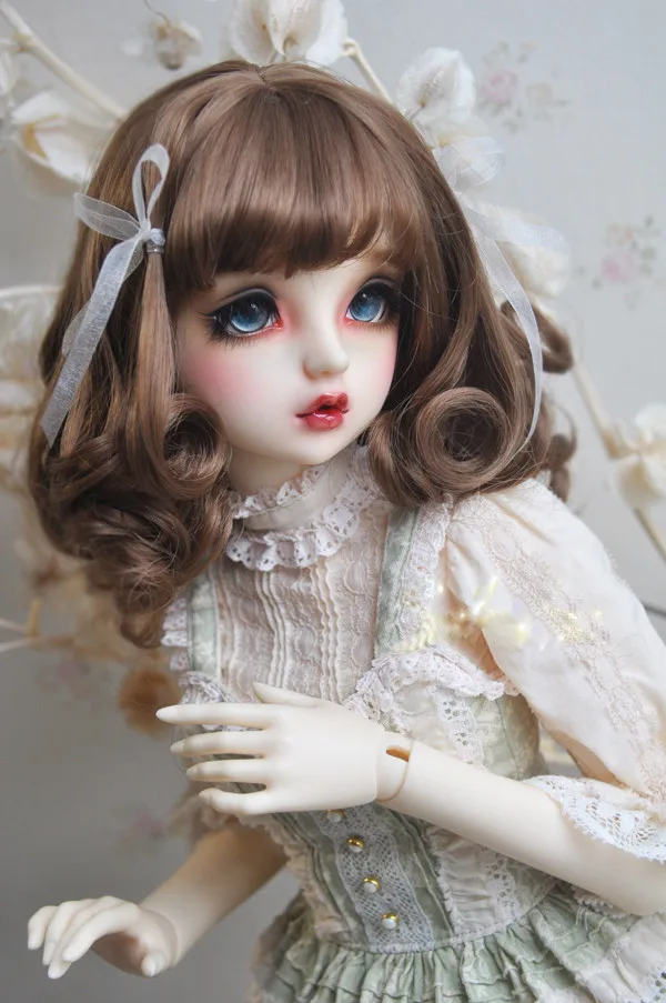BJD SD кукла льняной коричневый высокотемпературный провод волос парики 1/3 1/4 1/6 BJD ...