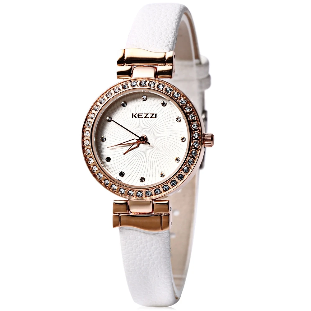 KEZZI KW 978 las mujeres reloj de cuarzo delgada banda de cuero reloj ...
