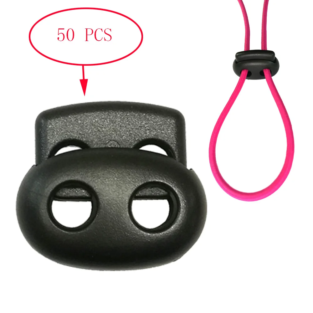 5020pc 5mm 구멍 스프링 코드 잠금 플라스틱 토글 스토퍼 슬라이더 조정자 패스너 클립 Diy 번지 로프