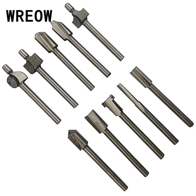 10PCS 1/8" 3mm HSS Wood Cutter Router Bits Trimmer Groove Cutter ...