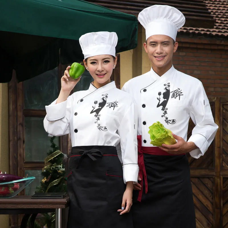 European style Restaurant Chef Uniforms Professional Top Long Sleeve ...