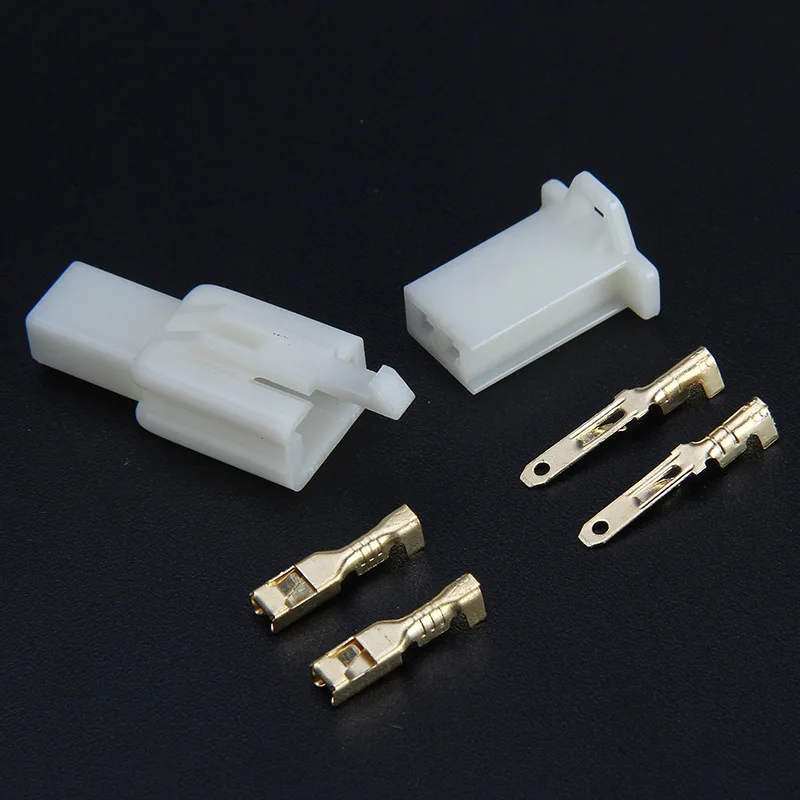 50 Sets 2.8mm Connector 2Pin Electrical Wire Male Female Connector ...